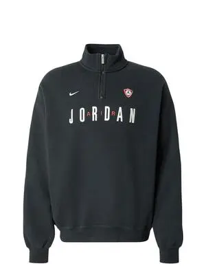 JORDAN Flight Graphic Fleece Quarter Zip - Black