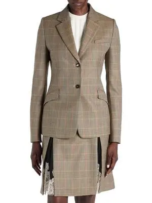 Alexander McQueen Country Glen Plaid Single-breasted Blazer - Off White Multi