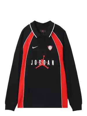 JORDAN Flight Long-sleeve Polo Jersey - Black