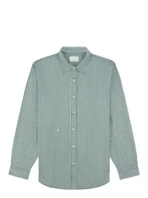 Aimé Leon Dore Striped Poplin Shirt - Green