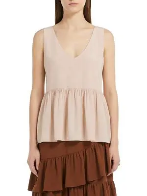 Chloé Sleeveless Peplum Top - Pink