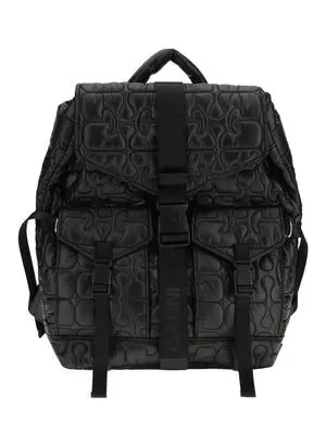 GANNI Quilted Backpack With Logo Detail - Black