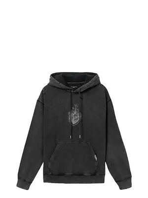 ALLSAINTS Sabbath Branded Cotton-jersey Hoody - Washed Black