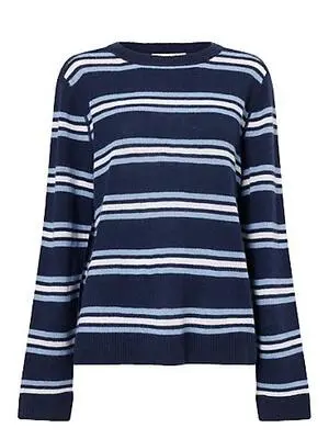 REFORMATION Striped Cashmere Jumper - Navy Multi Stripe