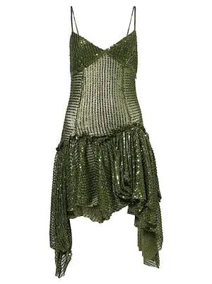 SIEDRES Lustina Backless Sequinned Mini Dress - Green