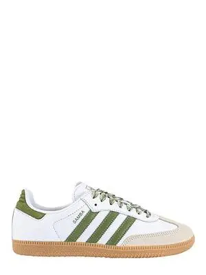 Adidas Samba Og Leather Trainers - White Olive Gum