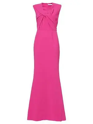 Givenchy Cady Draped Woven Maxi Dress - Fuchsia