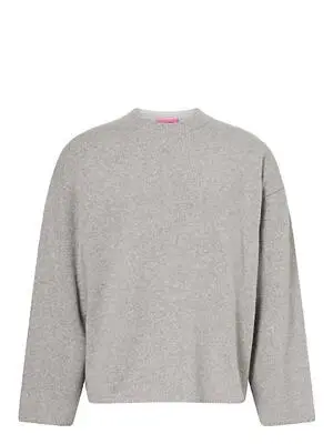 THE ELDER STATESMAN Dume Crewneck Cashmere Jumper - Silver