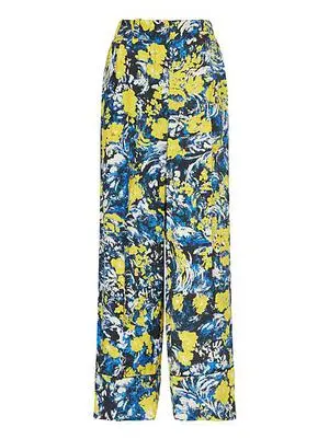 Givenchy Floral-print Woven Pyjama Trousers - Blue Yellow