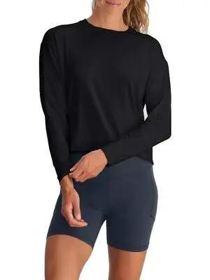 FREE FLY Shade Crossover Long-sleeve Top - Black