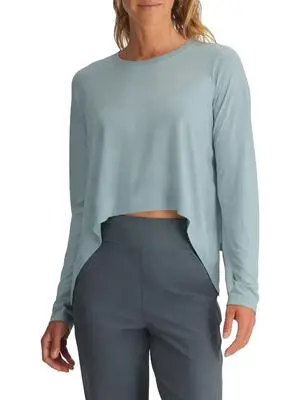 FREE FLY Crop Long Sleeve Top - Ocean Mist