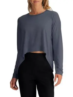 FREE FLY Crop Long Sleeve Top - Storm Cloud