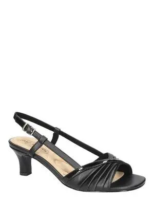 EASY WORKS BY EASY STREET Delite Slingback Sandal - Black-patent