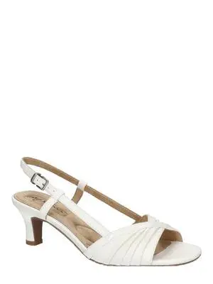 EASY WORKS BY EASY STREET Delite Slingback Sandal White-patent