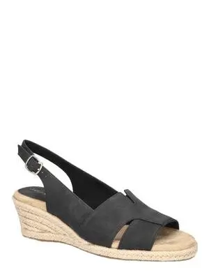 EASY WORKS BY EASY STREET Resort Slingback Wedge Sandal Black