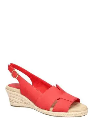 EASY WORKS BY EASY STREET Resort Slingback Wedge Sandal Red