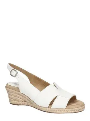 EASY WORKS BY EASY STREET Resort Slingback Wedge Sandal White
