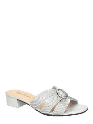 EASY WORKS BY EASY STREET Slide Sandal - Silver Woven