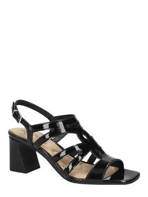EASY WORKS BY EASY STREET Divine Slingback Sandal - Black Patent