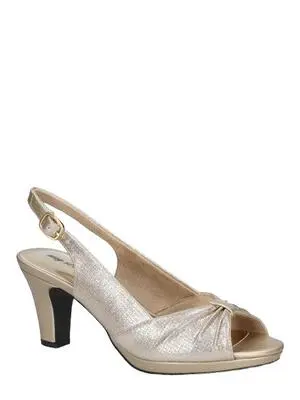 EASY WORKS BY EASY STREET Saturn Slingback Sandal - Champagne Sparkle