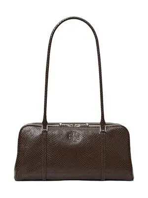 Tory Burch Leather Shoulder Bag - Dark Brown