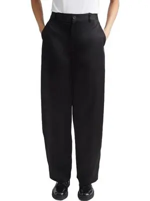 Partow Barrow High-waist Barrel Leg Trousers - Black