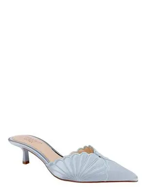 Badgley Mischka Palmer Mule - Mist Blue Satin