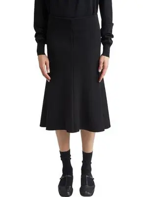 JIL SANDER High-low Midi Flared Skirt - Black