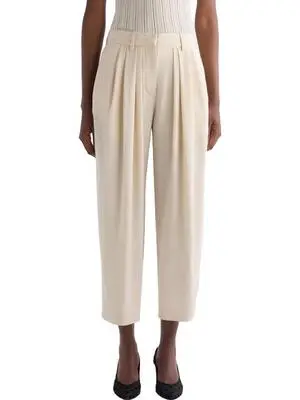 Isabel Marant Janice Pleated Ankle Trousers - Ecru