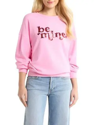 Beach Riot Devyn Be Mine Oversize Sweatshirt - Lovely Pink