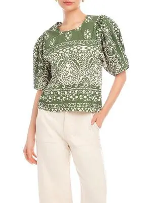 Fifteen Twenty Rosie Puff Sleeve Top - Print