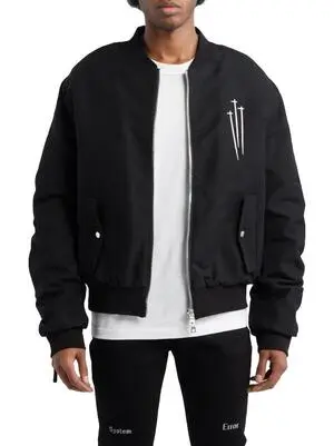 RtA Kayden Cotton Bomber Jacket - Black