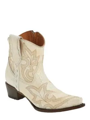 CIRCLE G Embroidered Western Bootie - Pearl