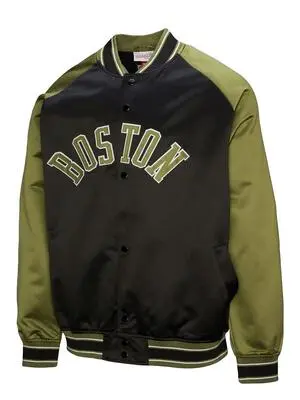 Mitchell & Ness Boston Celtics Satin Raglan Full-snap Jacket - Olive