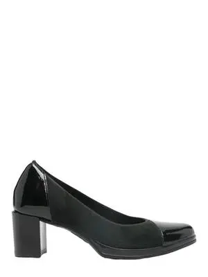 ARA Patent Block Heel Pumps - Black