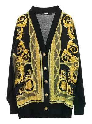 Versace 2010s Medusa Button Cardigan - Black