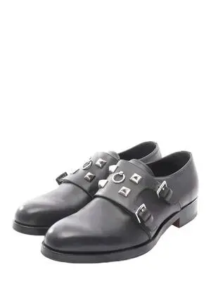 Hermès 2010s Studded Strap Monk Shoes - Black