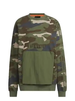 Adidas Ivy Park Kangaroo Pocket Crewneck Sweatshirt - Camo Print