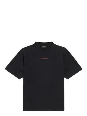 Balenciaga Medium Fit T-shirt - Faded Washed Black Red