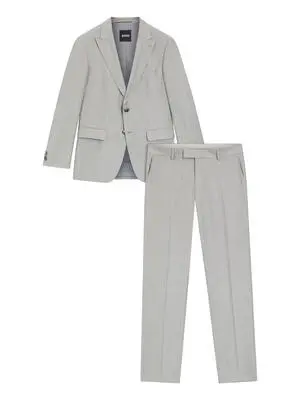 BOSS Two-piece Slim-fit Suit In A Wool Blend - Silver