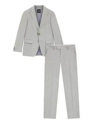 BOSS Two-piece Slim-fit Suit In A Wool Blend Silver