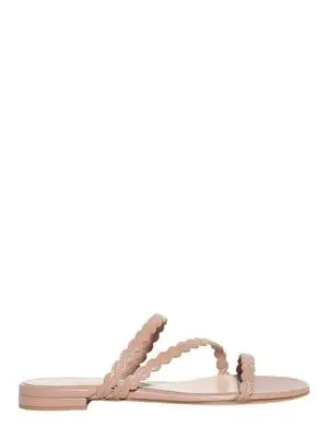 GIANVITO ROSSI Flat Leather Sandals - Beige