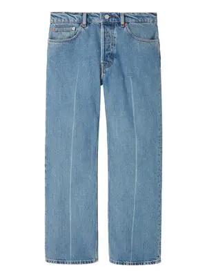 Gucci Low-waist Cropped Denim Pants - Blue