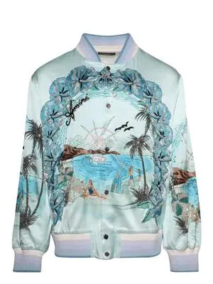 Amiri Embellished Resort Club Bomber - Blue