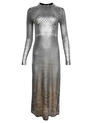 Rabanne Lace Knit Maxi Dress - Silver