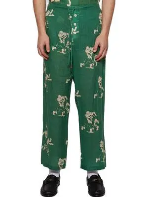 BODE Football Silhouette Pajama Pants - Green