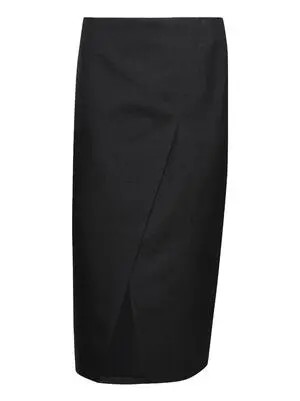 Gucci Wool Gabardine Midi Skirt - Grey