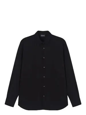 Emporio Armani Stretch Pima Cotton Shirt - Black