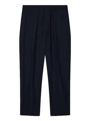 Emporio Armani Striped Light Wool Trousers - Navy