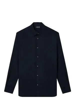Emporio Armani Short-sleeved Pima Cotton Shirt - Navy